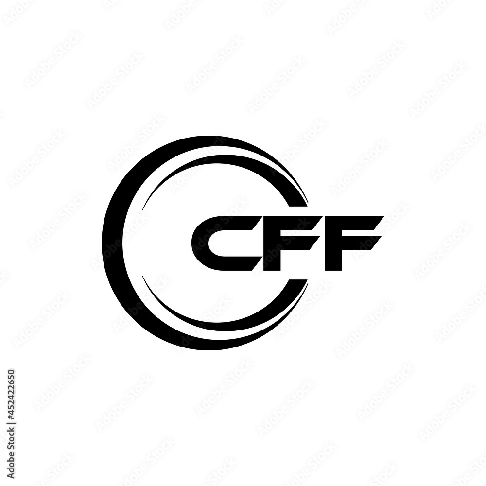 CFF letter logo design with white background in illustrator, vector ...