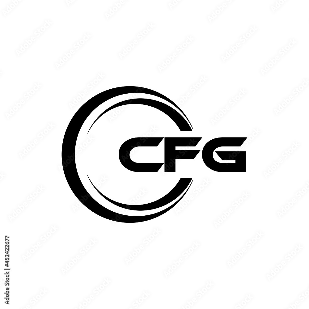 CFG letter logo design with white background in illustrator, vector ...