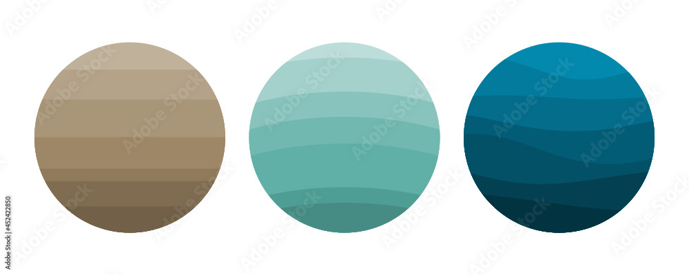 Gradient soil and rock layers set. Subsurface cross section Stock ...