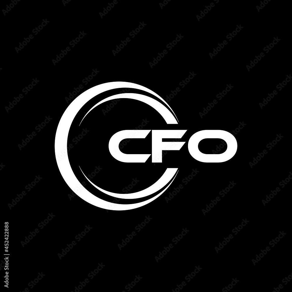 CFO letter logo design with black background in illustrator, vector ...