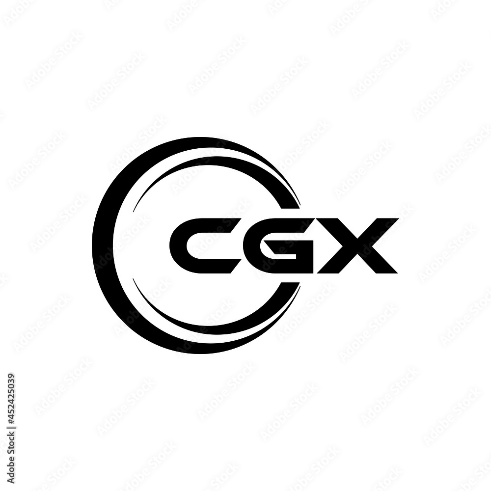 CGX letter logo design with white background in illustrator, vector ...