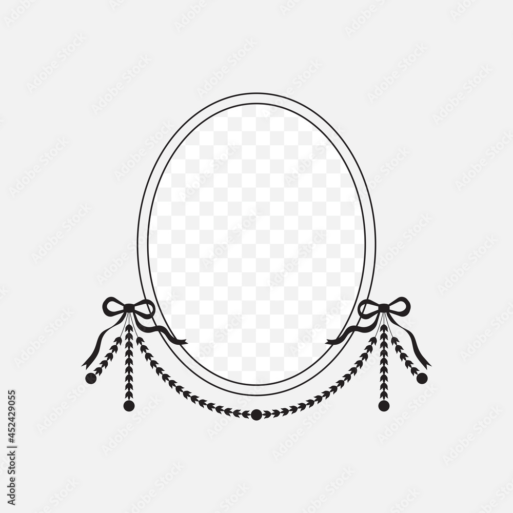 Funeral picture frame, oval. Obituary mockup. Vector illustration, EPS ...