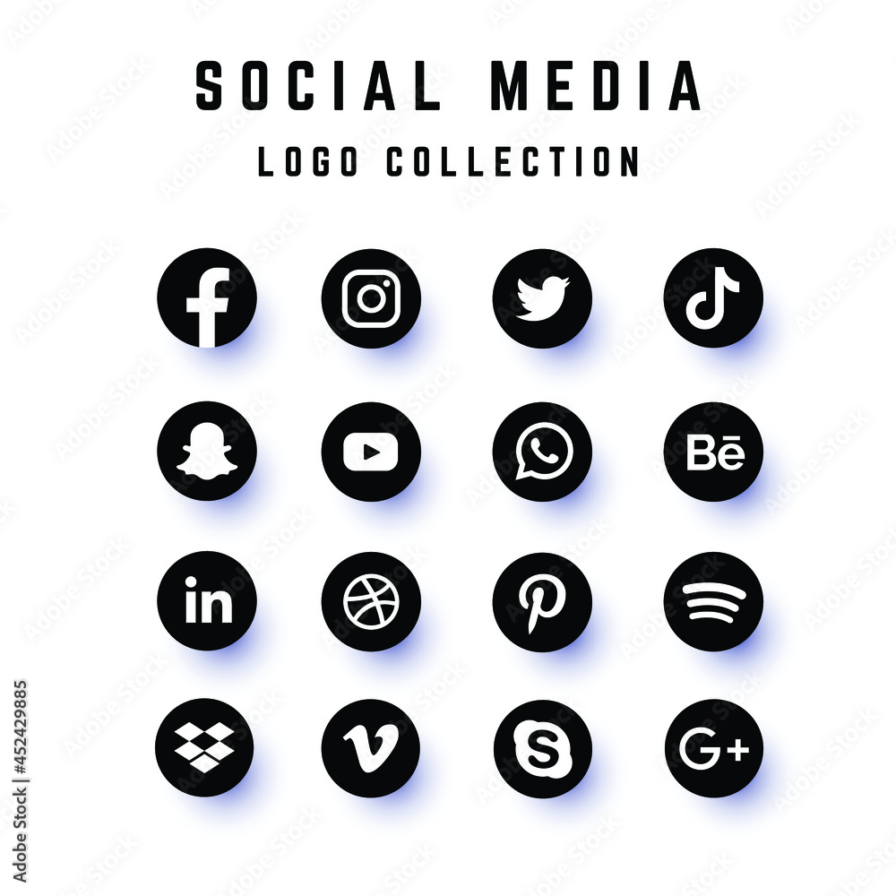 social media logo icon set collection Stock Vector | Adobe Stock