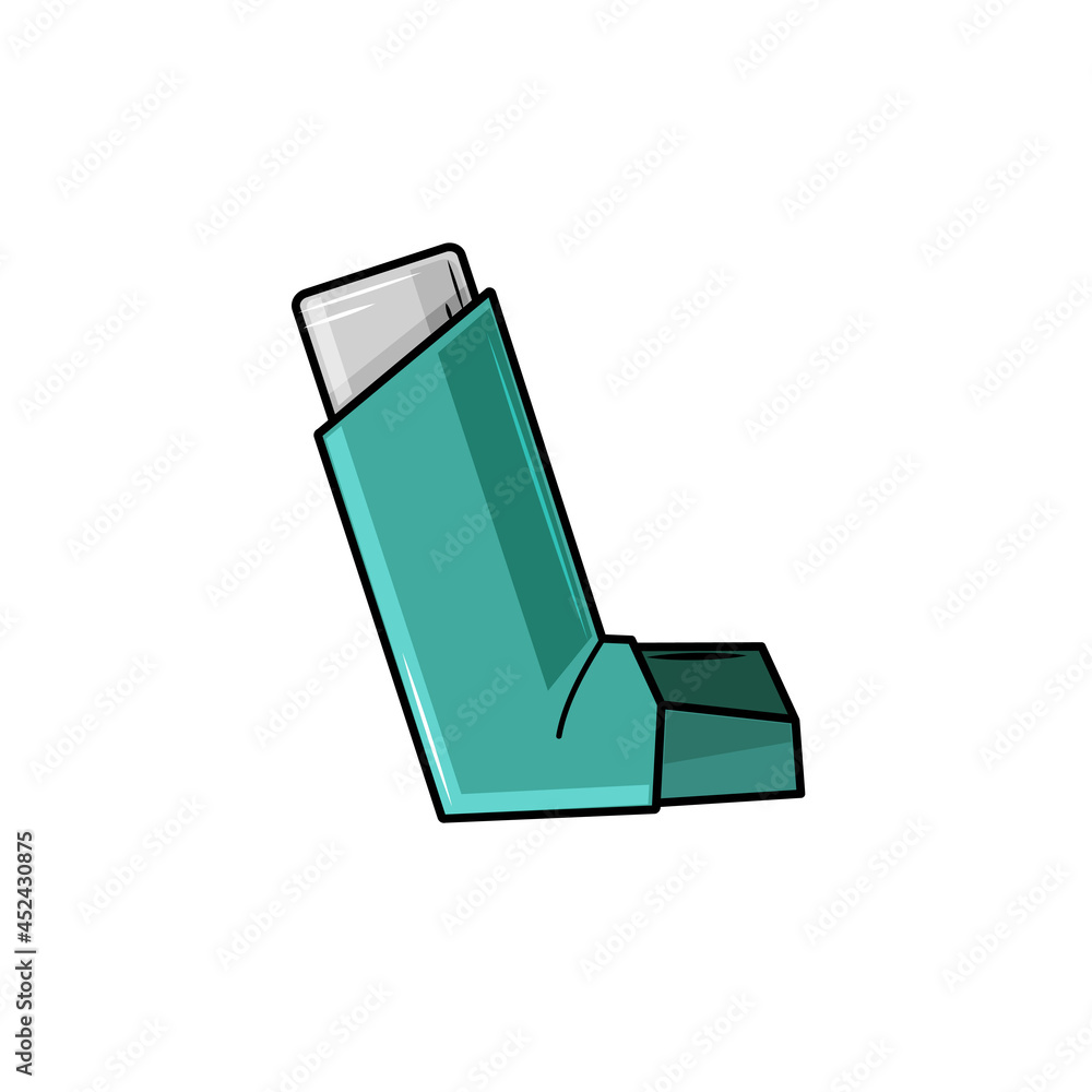 Medical inhaler on a white isolated background. For asthma. Inhalation ...