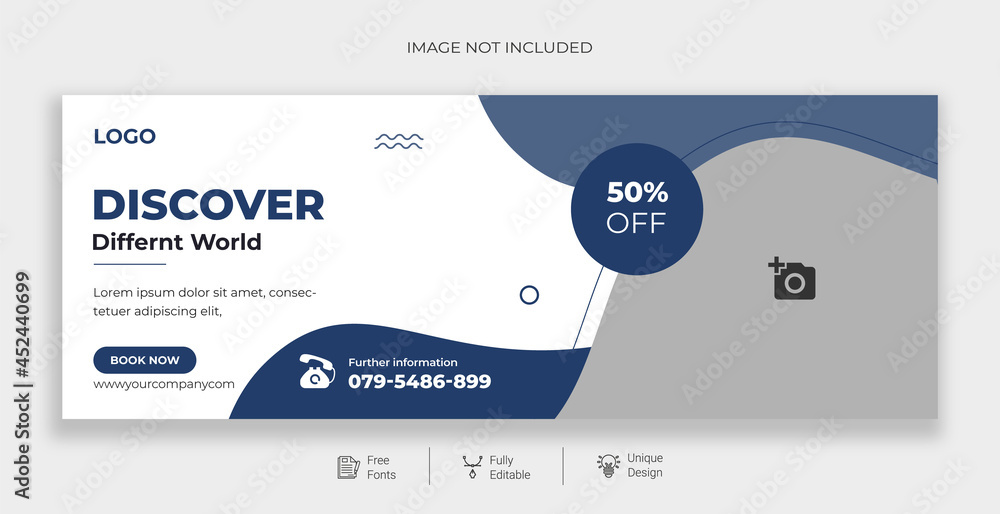 Travel social media post cover page timeline Premium Vector Stock ...