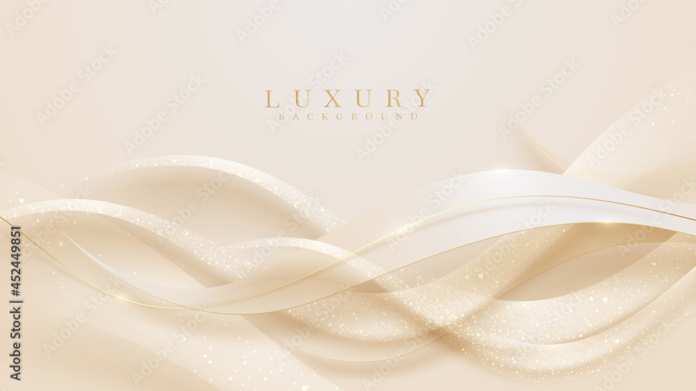 Golden curve line luxury background, Modern cover design. invitation ...