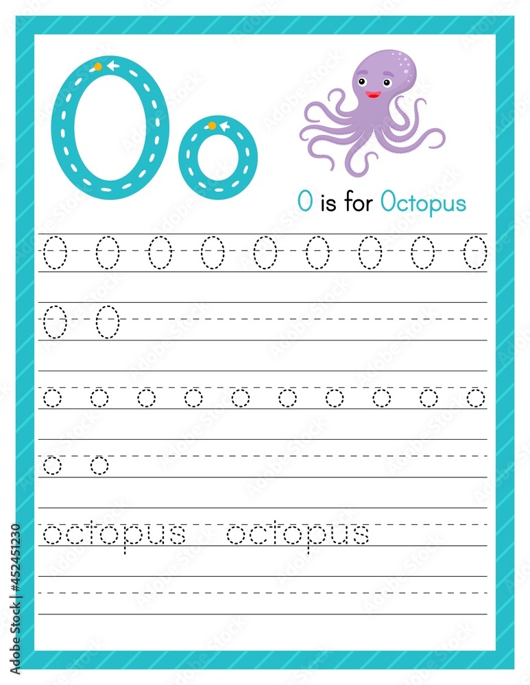 Trace letter O uppercase and lowercase. Alphabet tracing practice ...