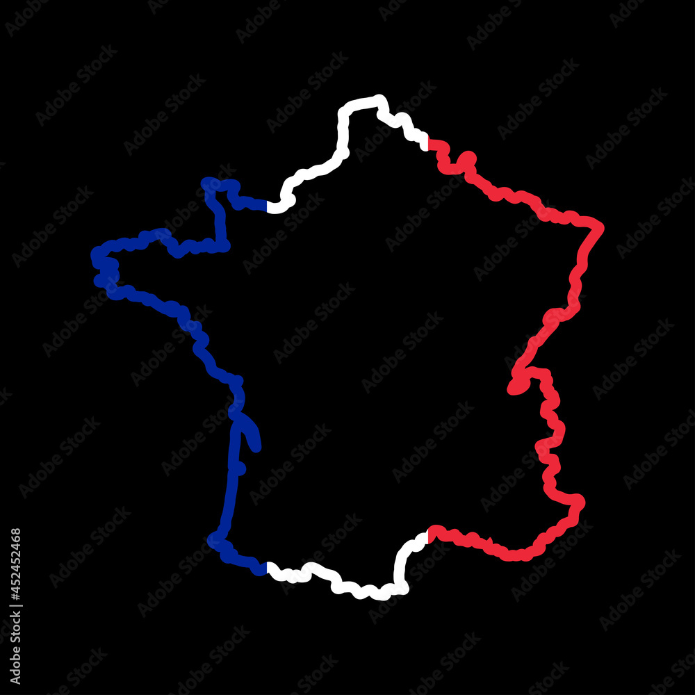 france map flag outline design Stock Illustration | Adobe Stock
