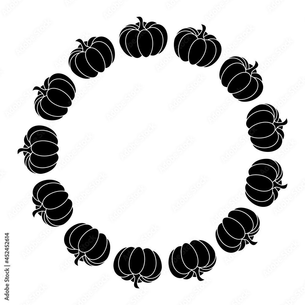 pumpkin halloween frame border divider. vector illustration Stock ...
