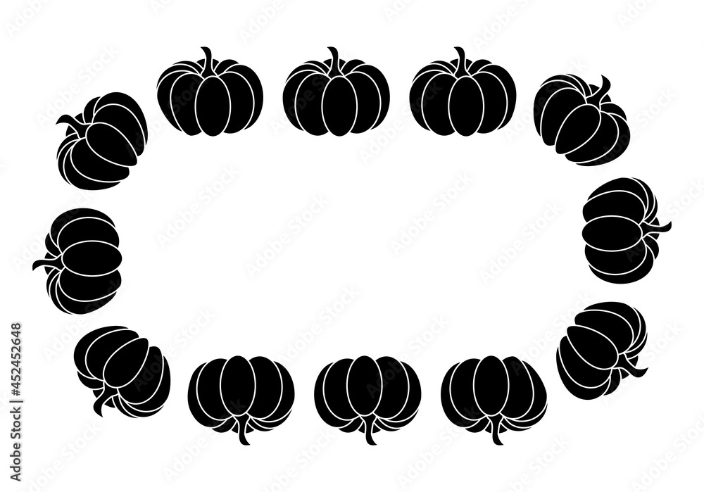 pumpkin halloween frame border divider. vector illustration Stock ...