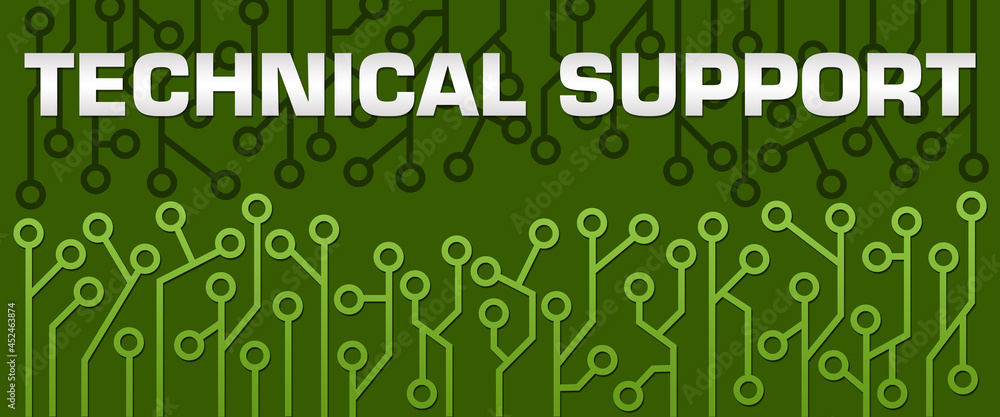 Technical Support Green Circuit Top Bottom Background Text Stock ...