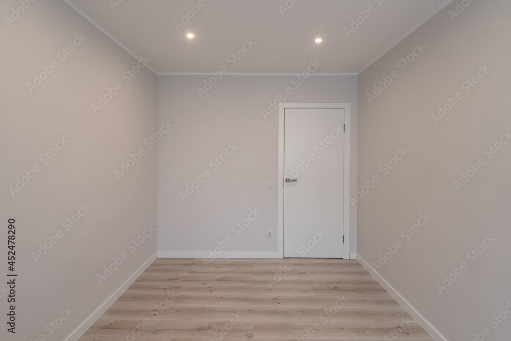 Apartment after renovation. Modern interior of empty room. White walls ...
