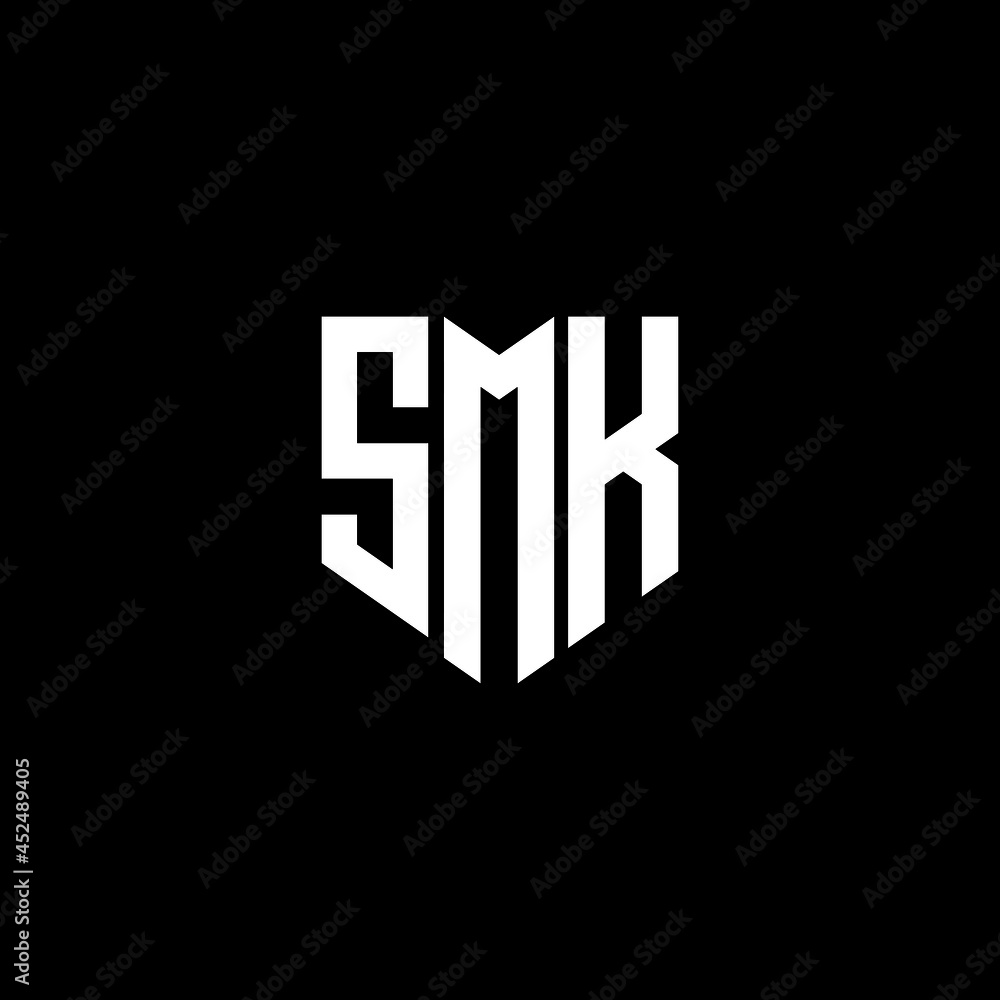 SMK letter logo design on black background. SMK creative initials ...