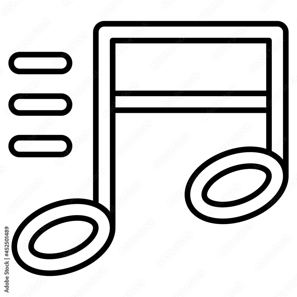 an icon of musical note, quaver vector Stock Vector | Adobe Stock