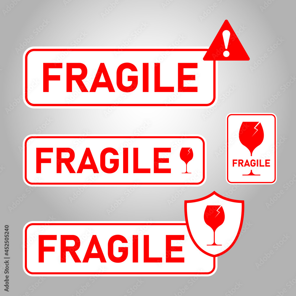 Fragile package icons set, handle with care logistics and delivery ...
