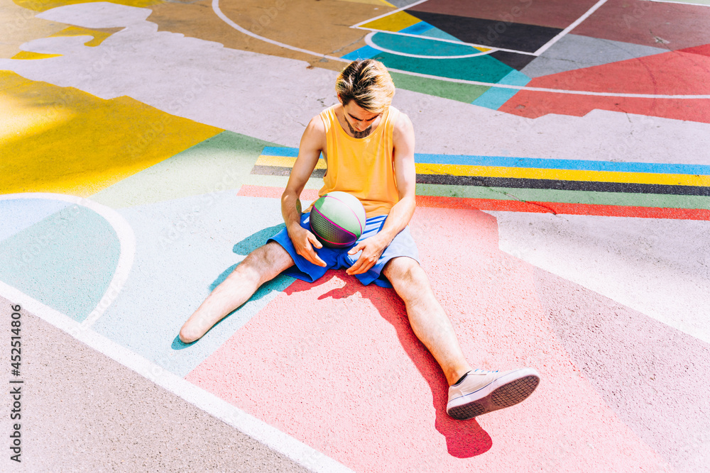 amputated young boy playing basketball at the park Stock Photo | Adobe ...