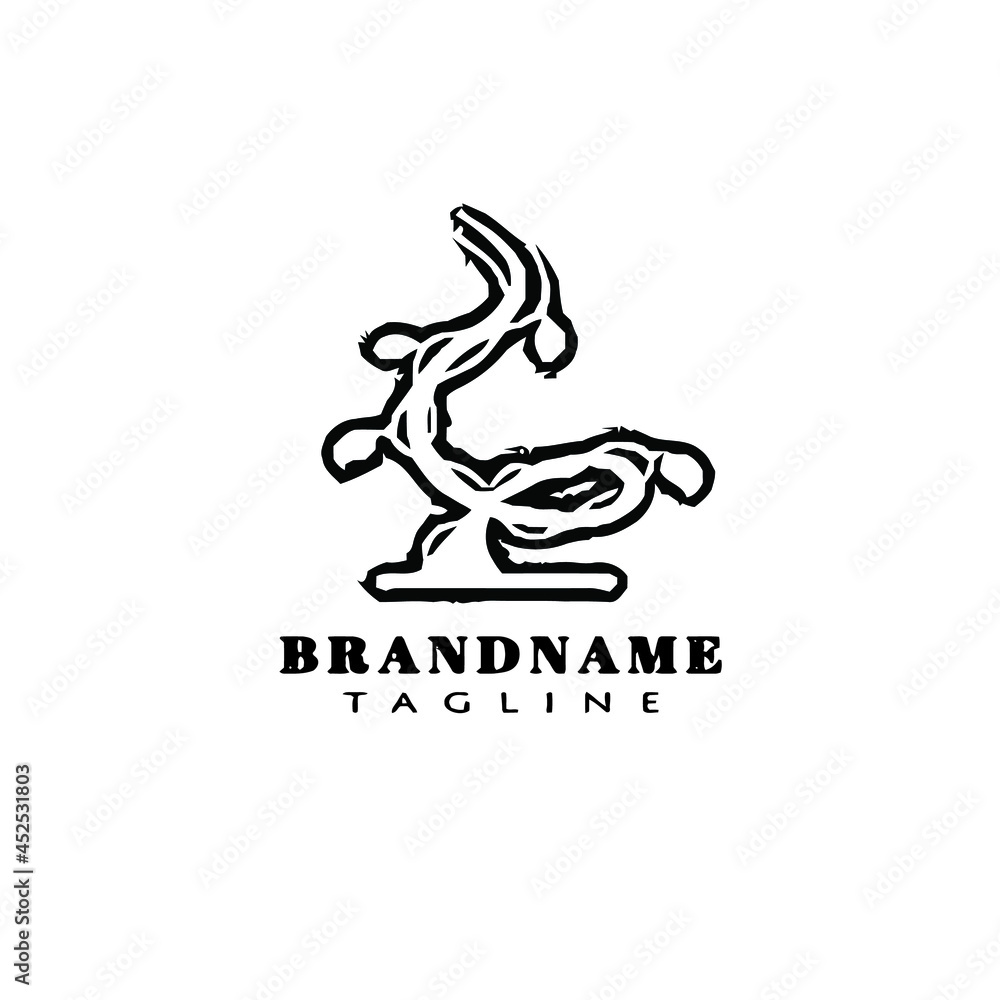 beanstalk logo cartoon icon design template isolated black vector ...