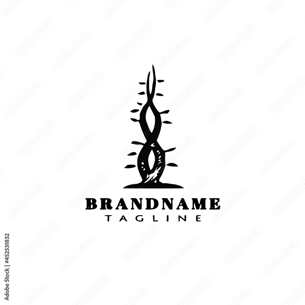 symbol beanstalk logo cartoon icon design template isolated black ...
