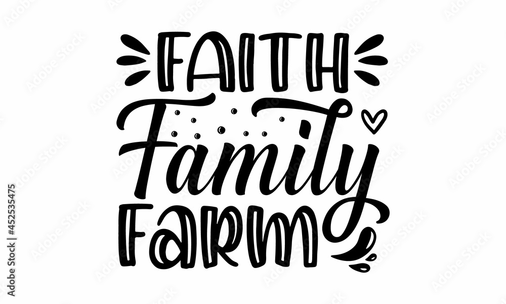 Faith Family Farm , Design element for cheese farm, Ink illustration ...