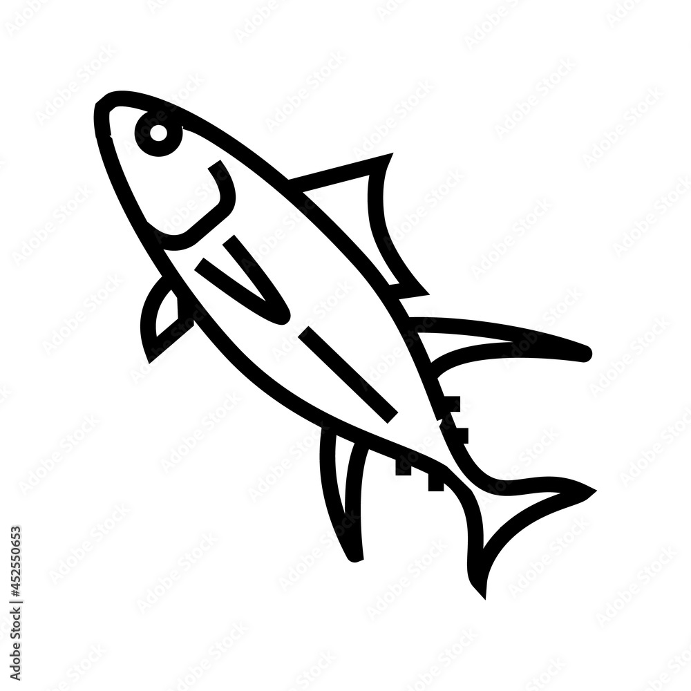 yellowfin tuna line icon vector. yellowfin tuna sign. isolated contour ...
