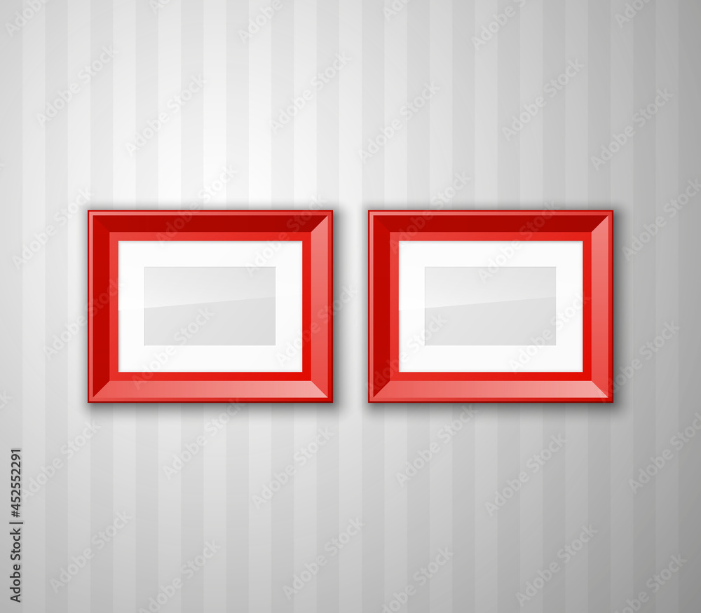 Set of color blank picture frames different sizes. Frame with ...