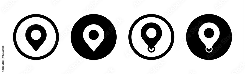 Vetor de Location icon. Simple map pin. Map marker pointer icon set. Modern map markers ...
