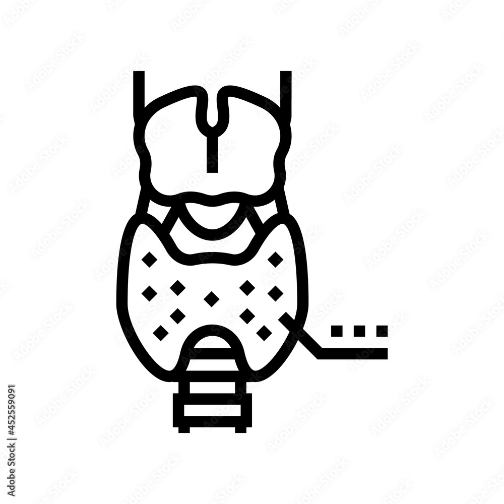 thyroid gland endocrinology line icon vector. thyroid gland ...