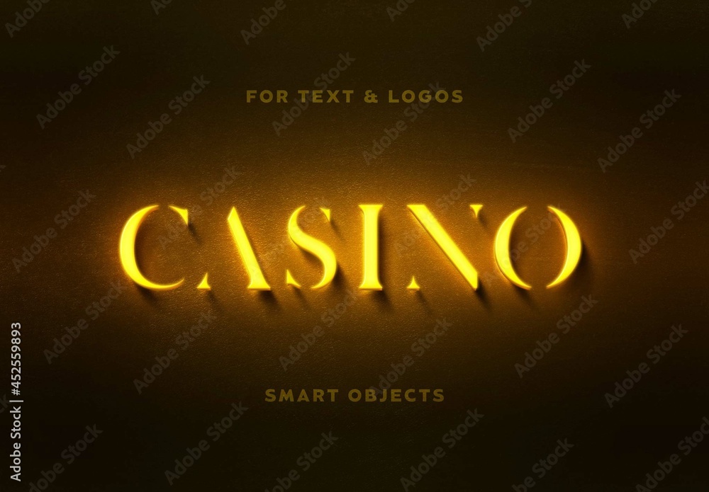Yellow Glowing Metal Logo Mockup Stock Template | Adobe Stock