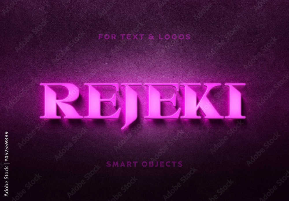 Purple Glowing Metal Logo Mockup Stock Template | Adobe Stock