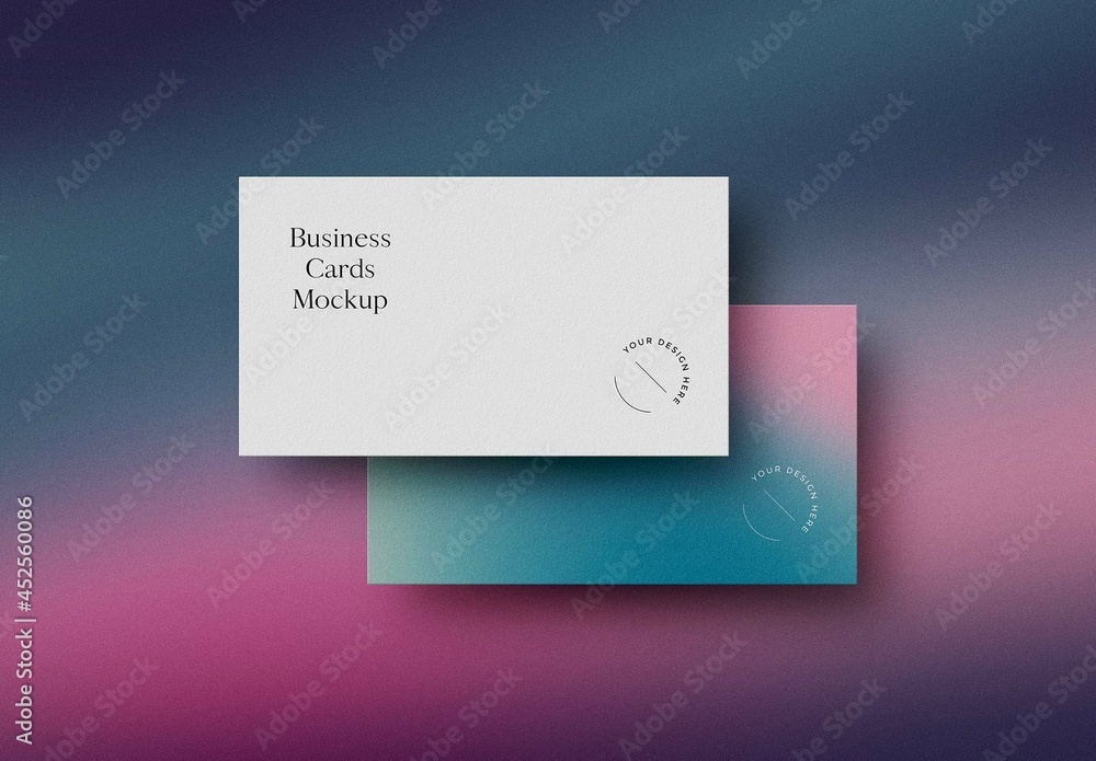 Gradient Background Business Card Mockup Stock Template | Adobe Stock