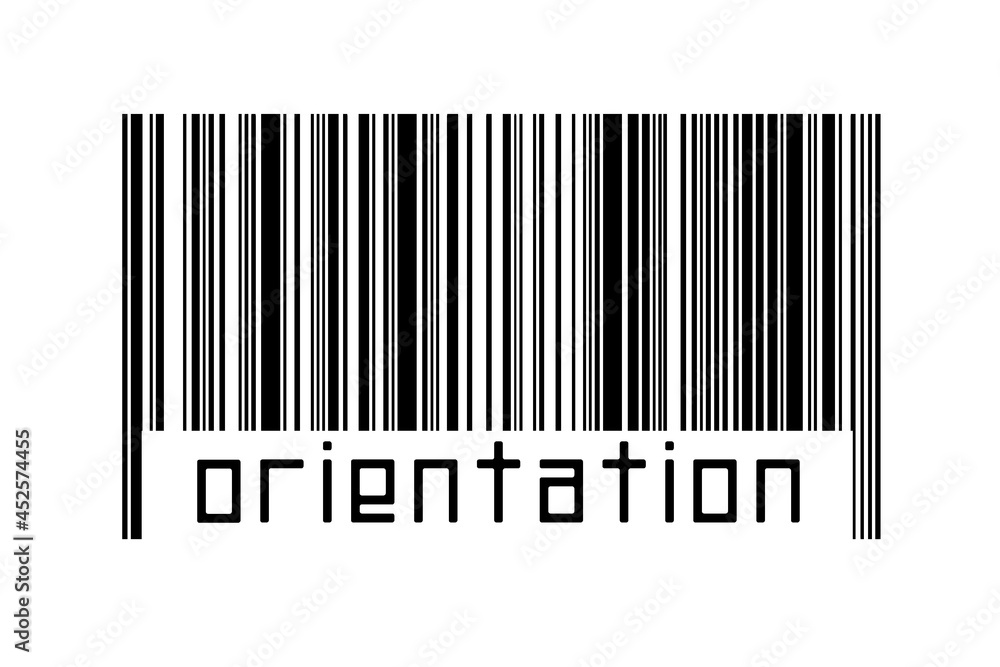 Digitalization concept. Barcode of black horizontal lines with ...