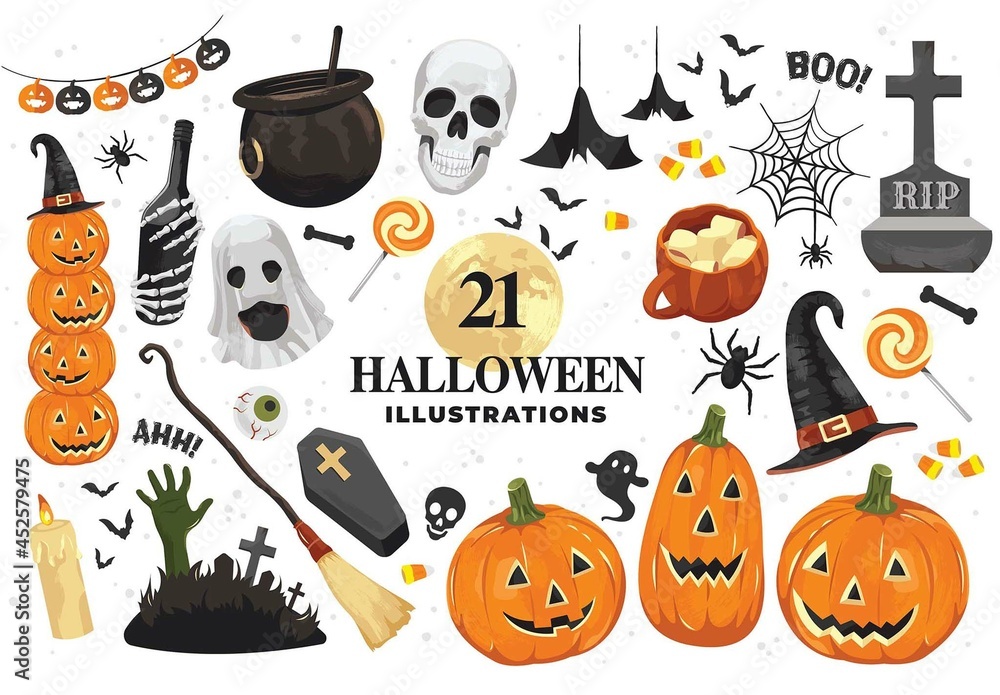 Halloween Vector Illustrations Stock Template | Adobe Stock