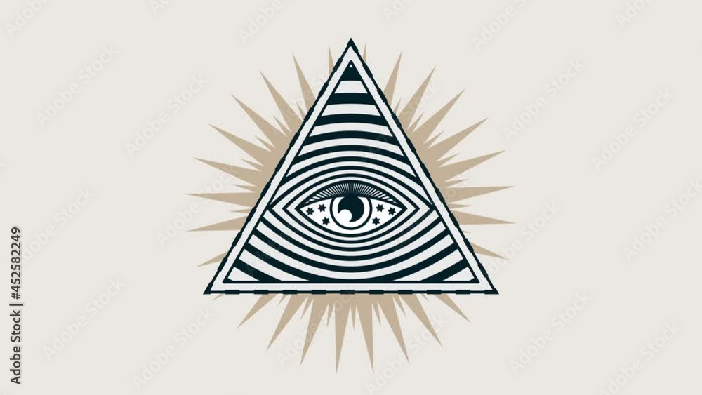 Motion graphic animated. Video of eye in the triangle, pyramid icon ...