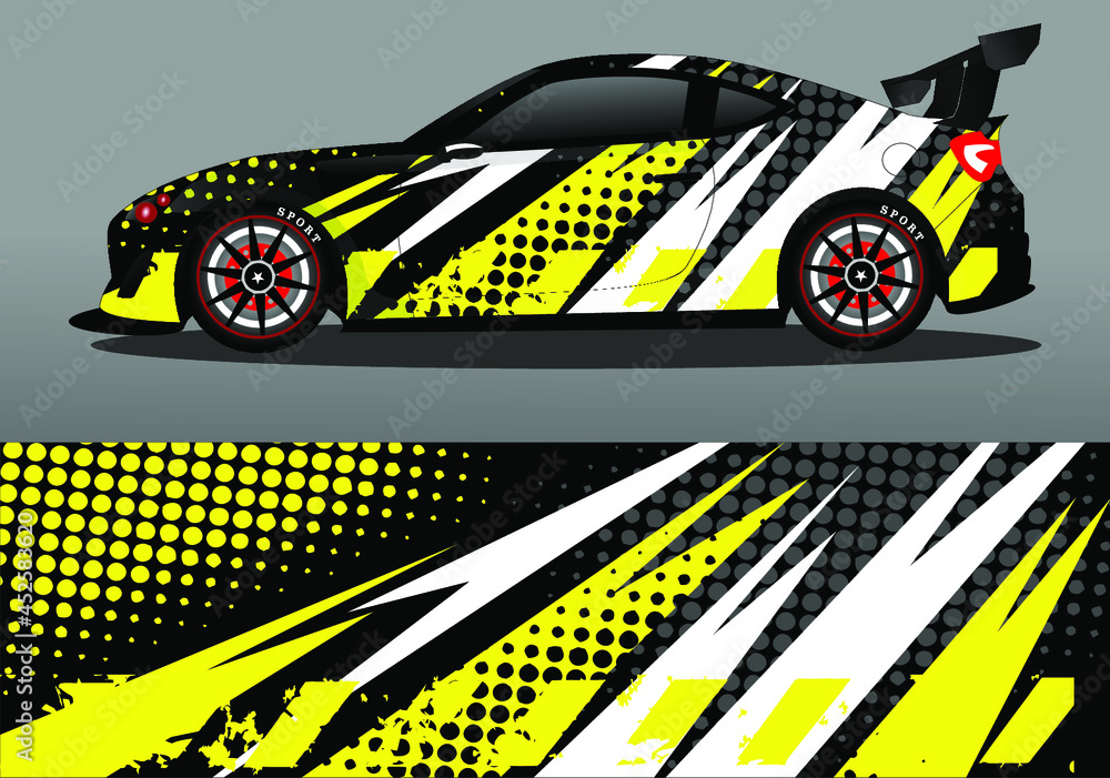 abstract racing car wrap for toyota 86 cars and other types of cars ...