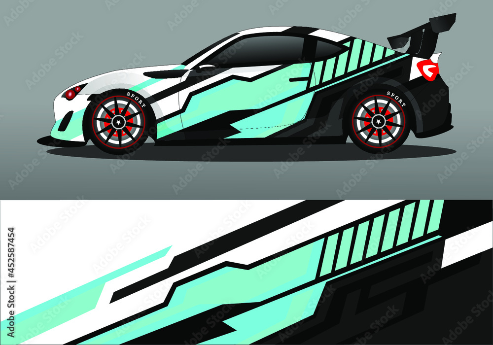 abstract racing car wrap for toyota 86 cars and other types of cars ...