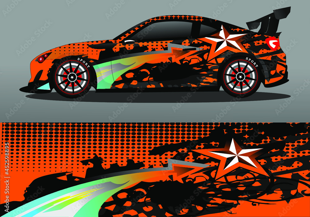 abstract racing car wrap for toyota 86 cars and other types of cars ...