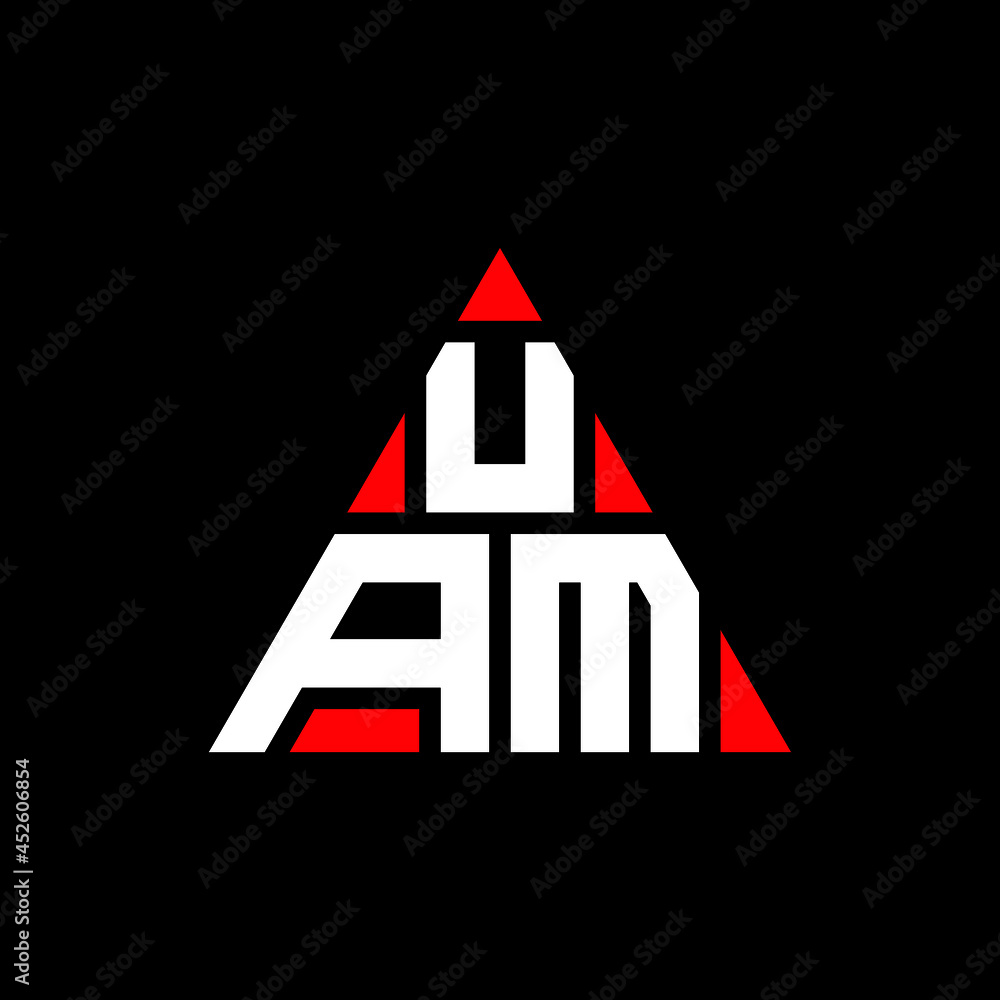 UAM triangle letter logo design with triangle shape. UAM triangle logo ...