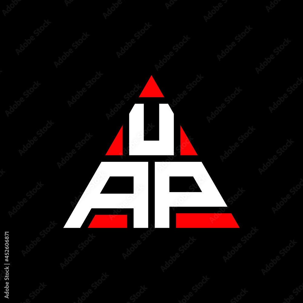 UAP triangle letter logo design with triangle shape. UAP triangle logo ...