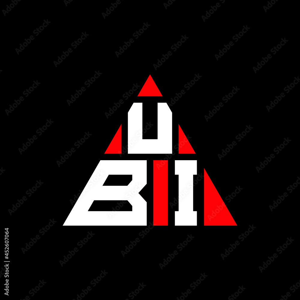 UBI triangle letter logo design with triangle shape. UBI triangle logo ...