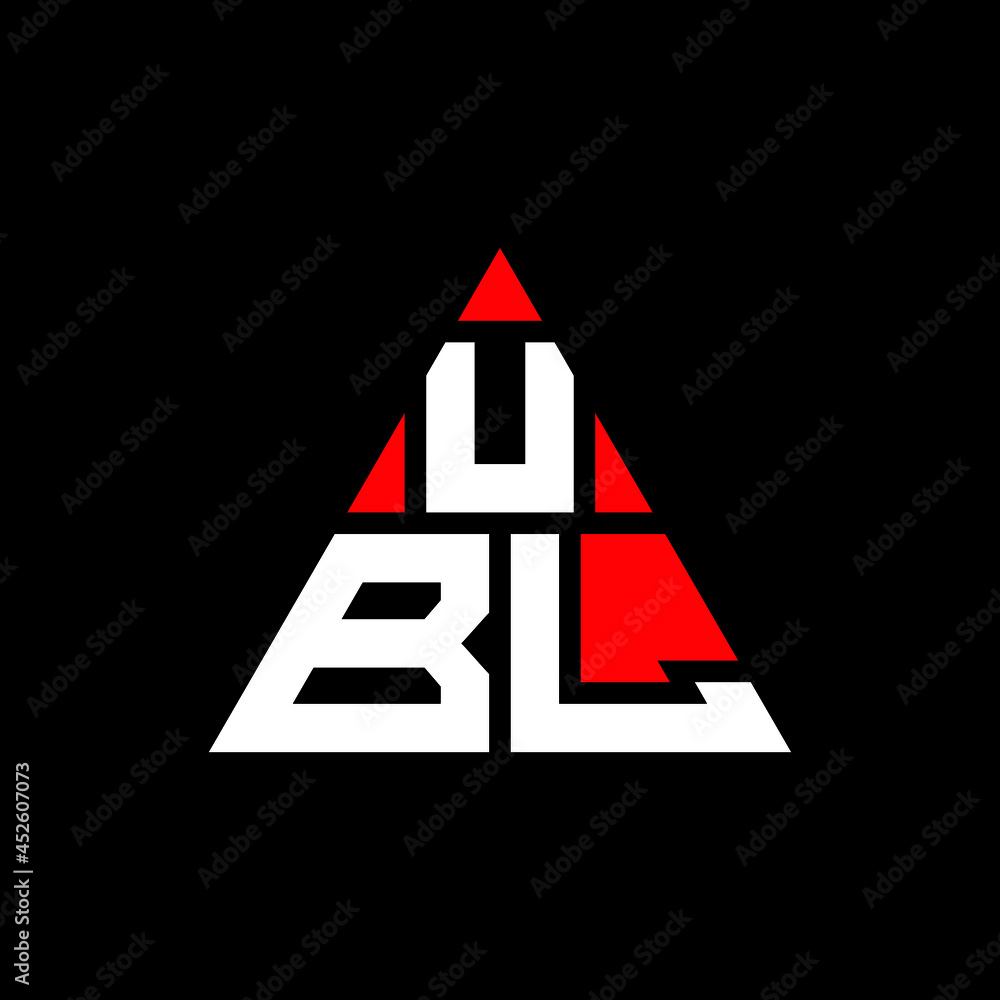 UBL triangle letter logo design with triangle shape. UBL triangle logo ...
