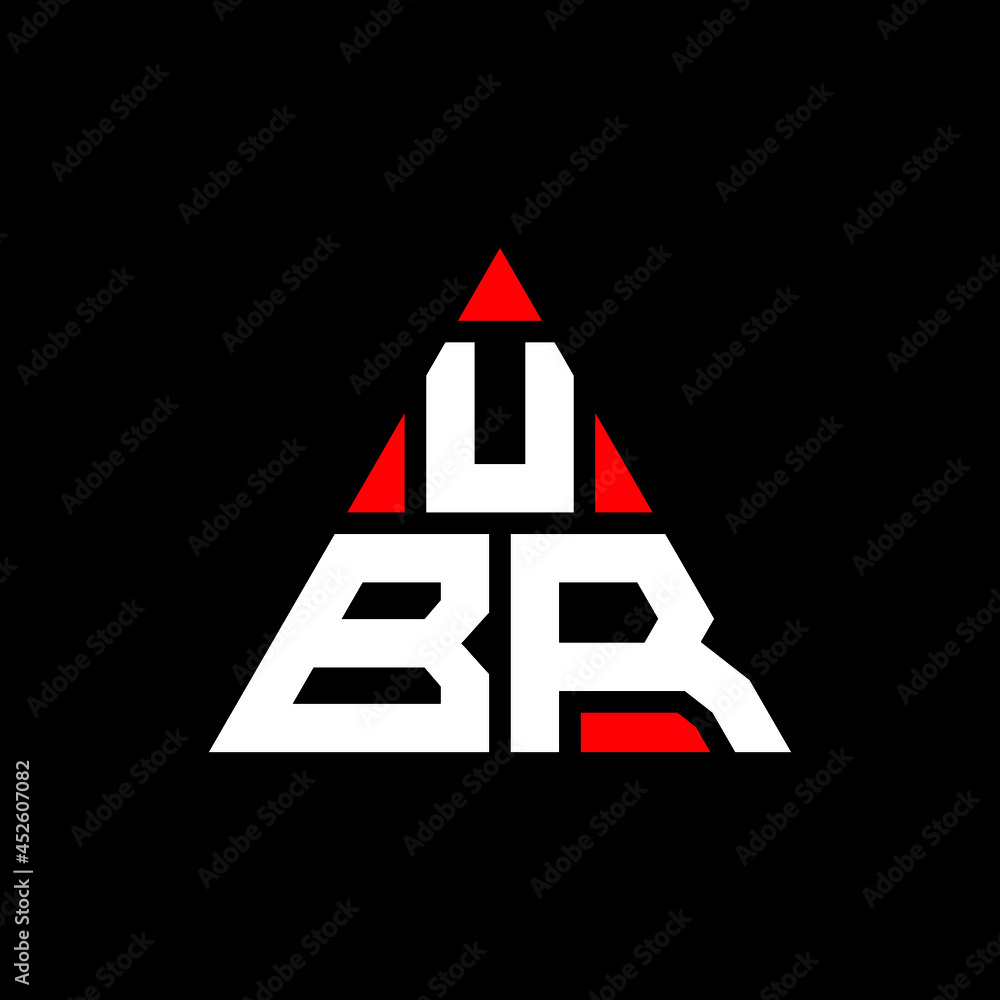 UBR triangle letter logo design with triangle shape. UBR triangle logo ...