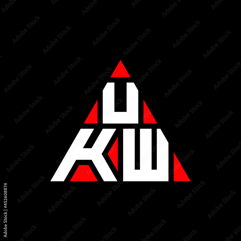 UKW triangle letter logo design with triangle shape. UKW triangle logo ...