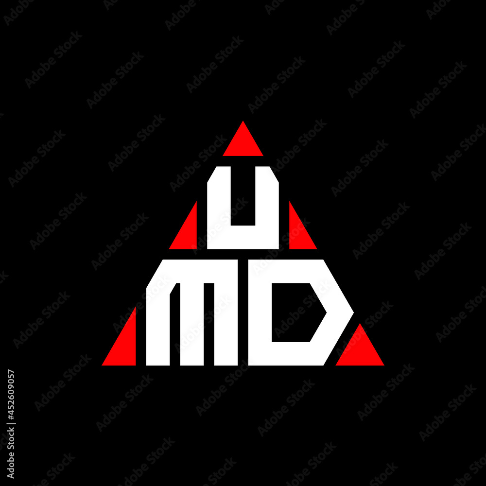UMD triangle letter logo design with triangle shape. UMD triangle logo ...