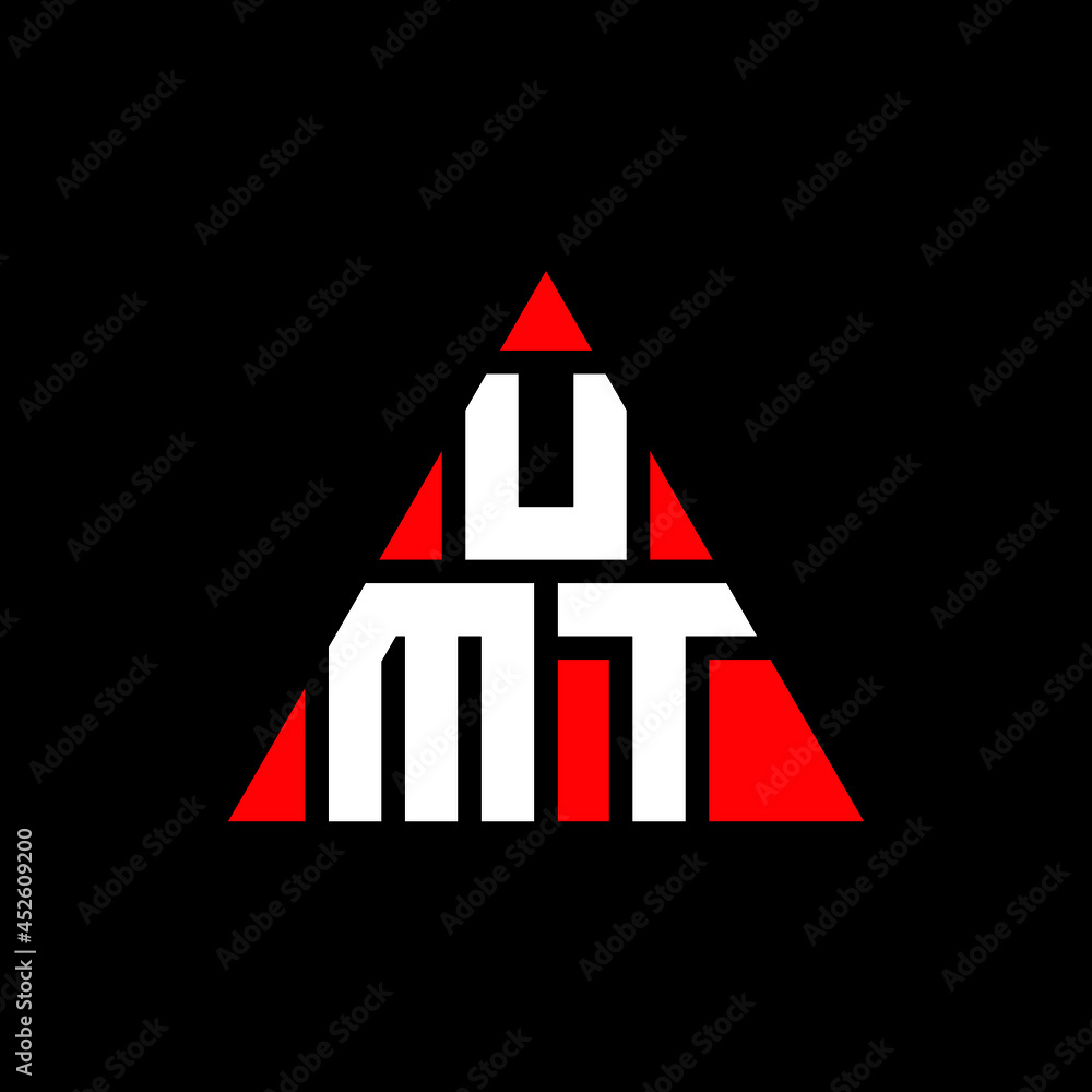 UMT triangle letter logo design with triangle shape. UMT triangle logo ...