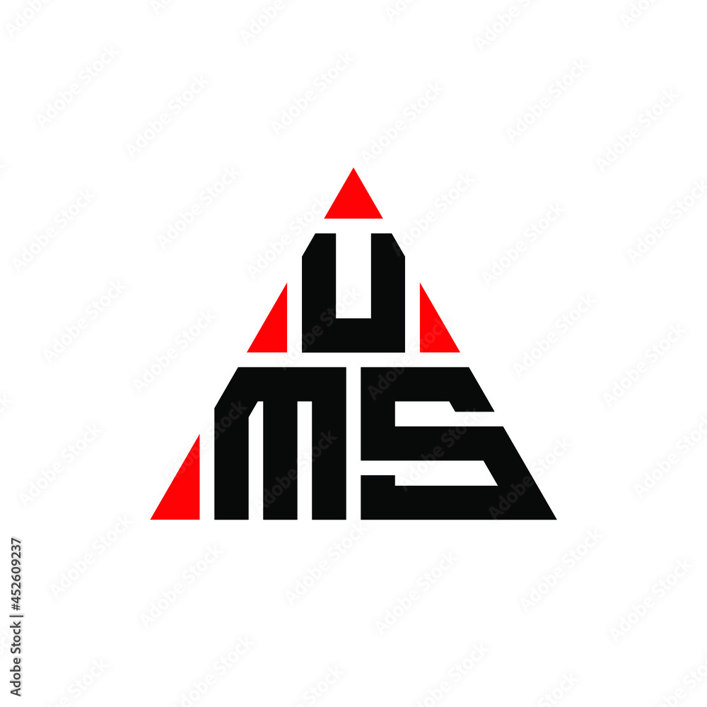 UMS triangle letter logo design with triangle shape. UMS triangle logo ...