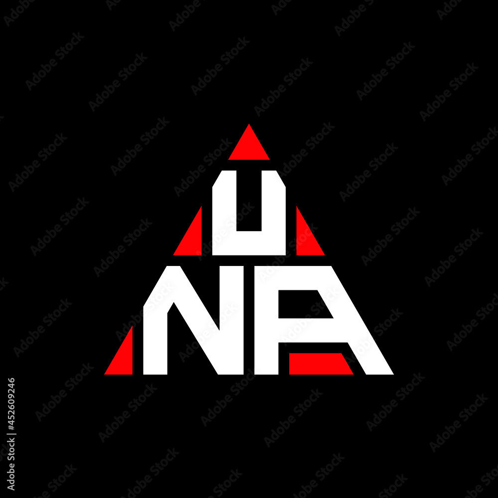 UNA triangle letter logo design with triangle shape. UNA triangle logo ...
