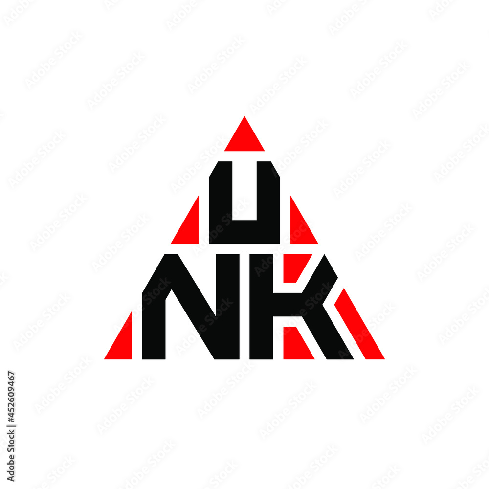 UNK triangle letter logo design with triangle shape. UNK triangle logo ...