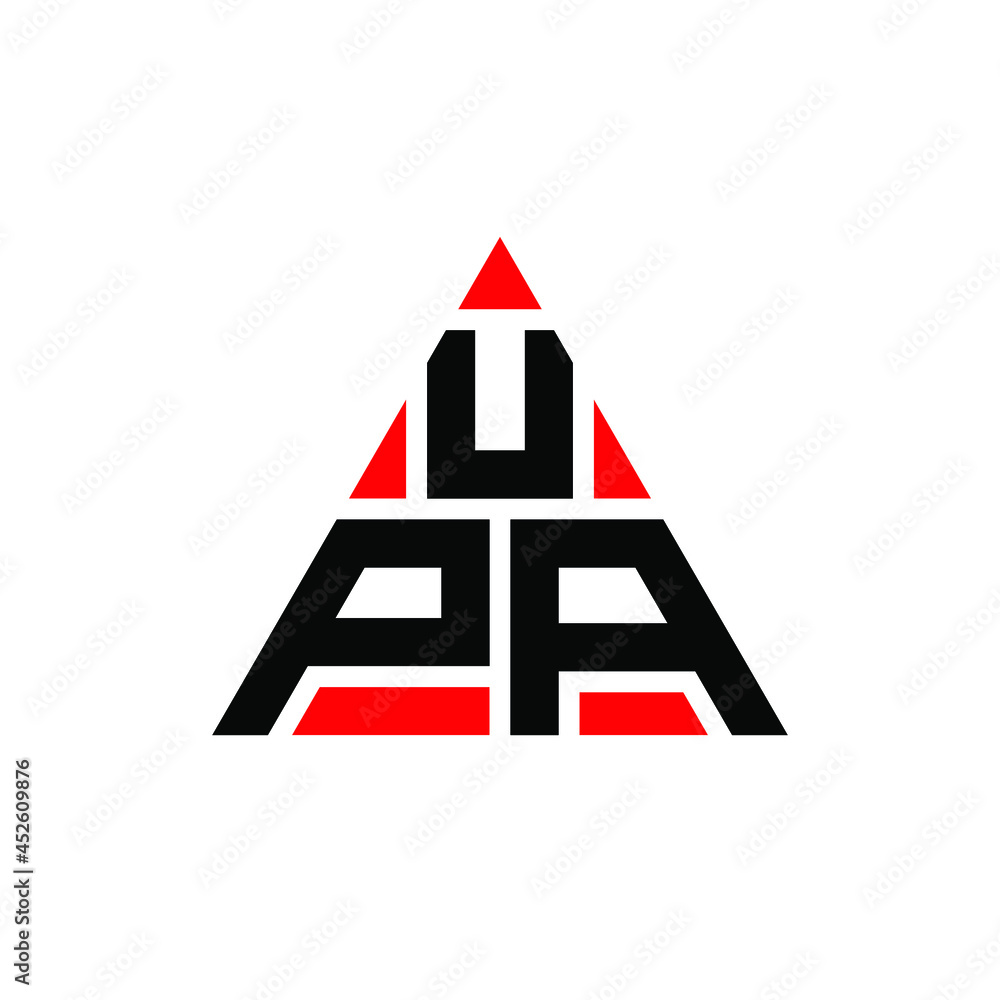 UPA triangle letter logo design with triangle shape. UPA triangle logo ...