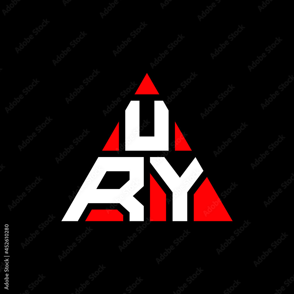 URY triangle letter logo design with triangle shape. URY triangle logo ...