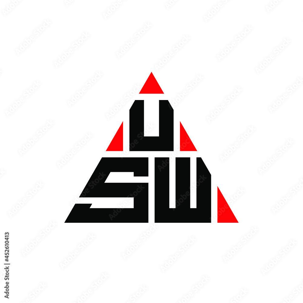 USW triangle letter logo design with triangle shape. USW triangle logo ...